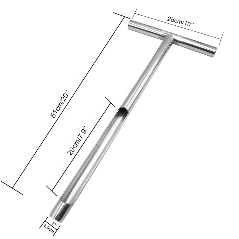 토양 샘플러 프로브 20 인치 T 스타일 핸들 토양 테스트 도구 토양 샘플링 프로브 식물 관리 정원 잔디 농장 골프 Buy 맞춤형 토양 샘플러 프로브 21 인치