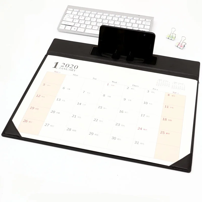 2020 Pu Leather Office Large Size Calendar Desk Mat - Buy Office Desk ...