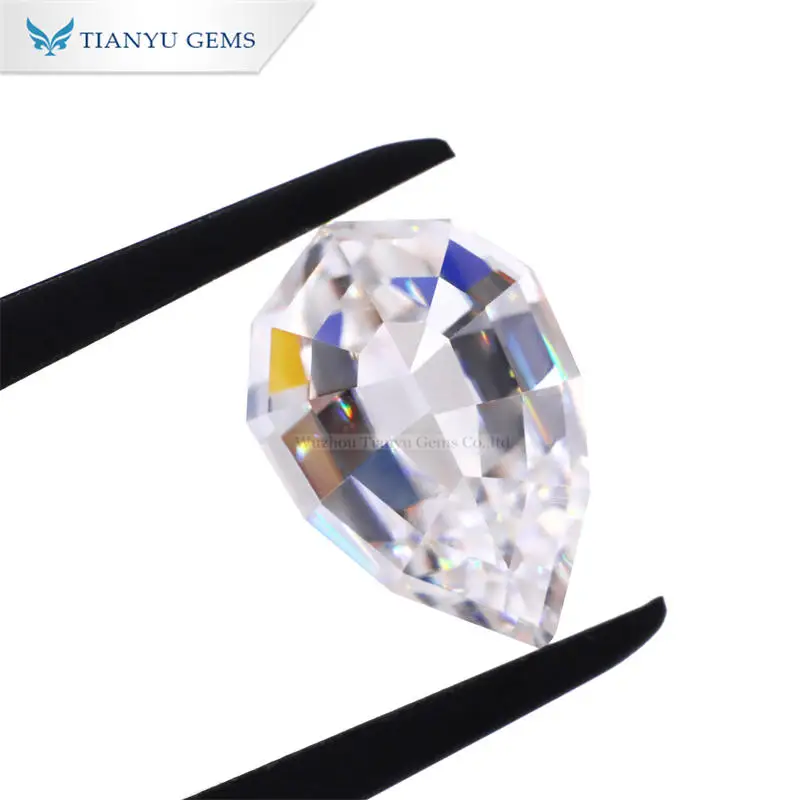 Tianyu Gems Loose Moissanite Decagon Pear Shape D Color Vvs Grade ...