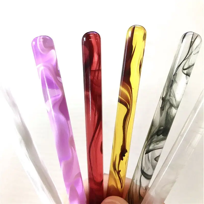Colorful Cast Acrylic Rod - Transparent Bubble Rectangle