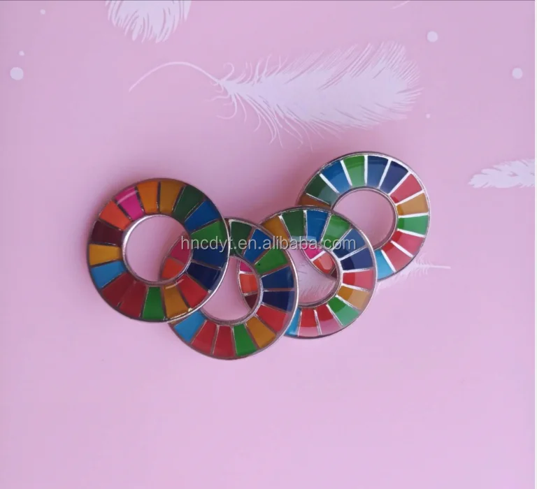 Sdg Enamel Pin,Sustainable Development Goals Pin With Epoxy - Buy Leaf ...