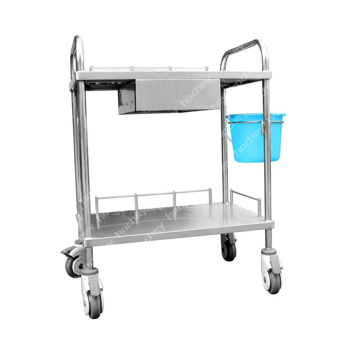 Hospital Stainless Steel Instrument Trolley Three-layer Procedure ...