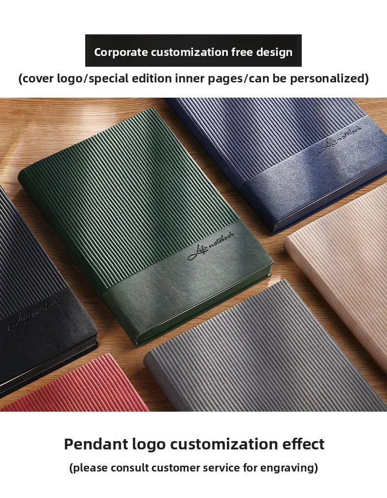 High-End Retro A5 Business Notebook Customizable Logo Soft Leather ...