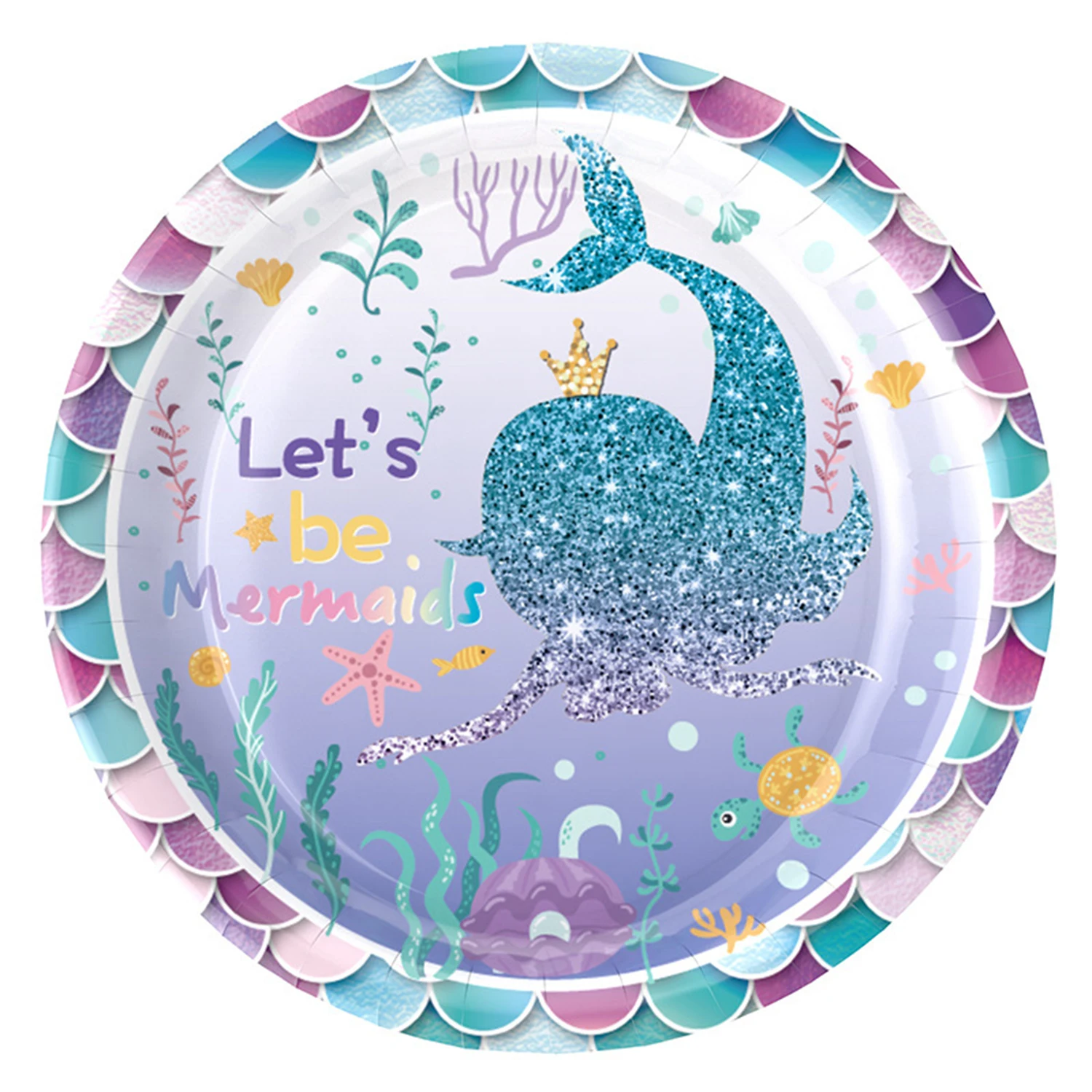 96 Pcs Mermaids Party Decorations Supplies Custom Mermaids Ocean ...