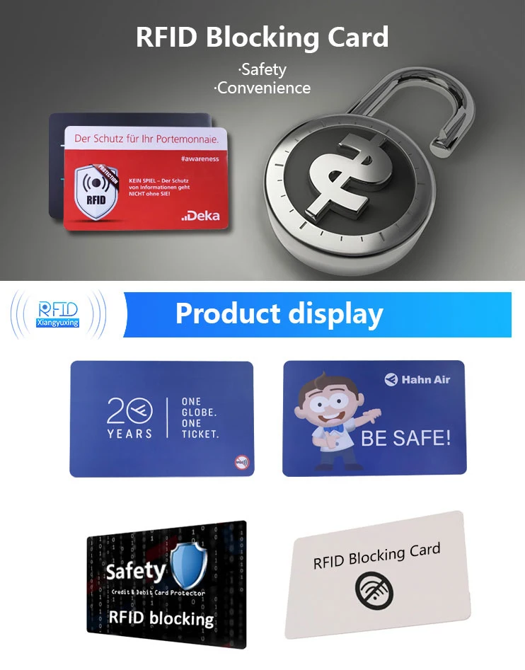 Iso 14443a Printable Pvc Rfid Blocking Card Nfc Blocker Signal Secure ...