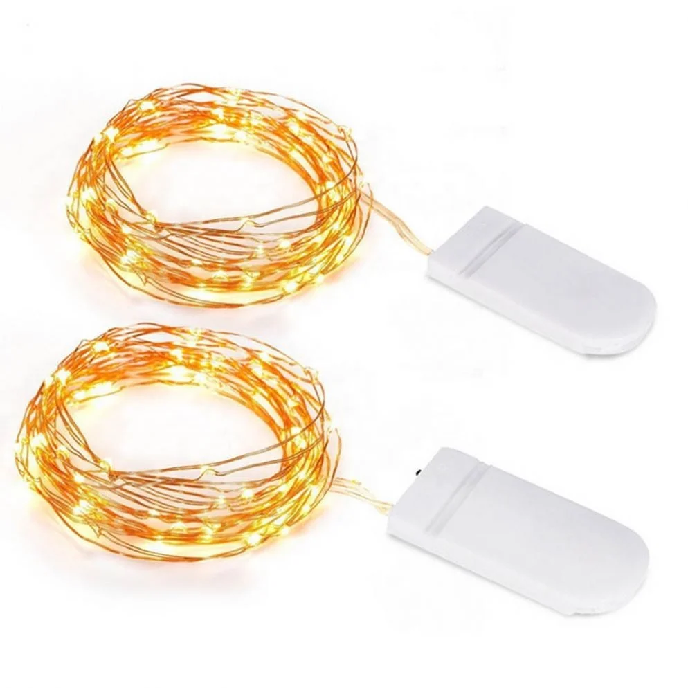 Led Copper Wire String Light 1m 10led/2m 20led/3m 30led Cr2032 Battery ...