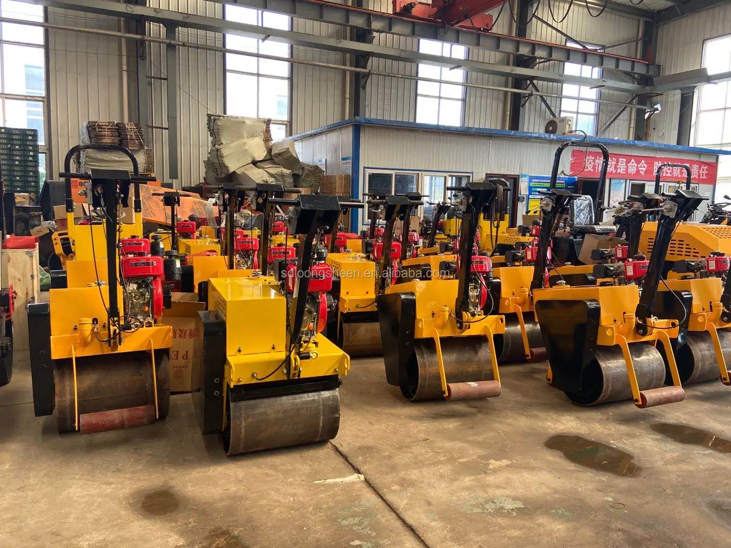 800kg Double Drum Walk Behind Road Roller Hand Held Soil Compactor ...