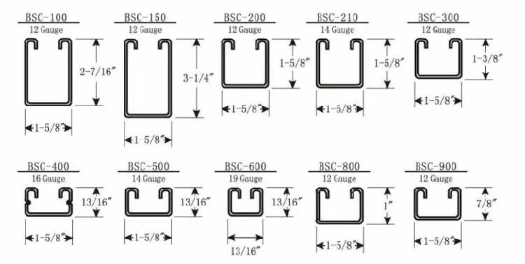 Unistrut Channel P1000 Steel Channel Sections Sizes