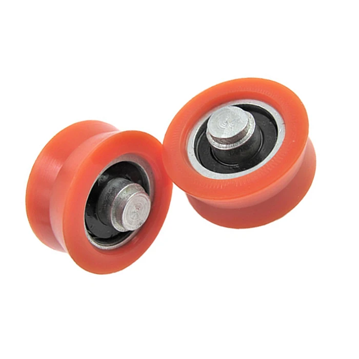 U Groove Small Plastic Pulley Wheel Nylon Coated Ball Bearing For ...