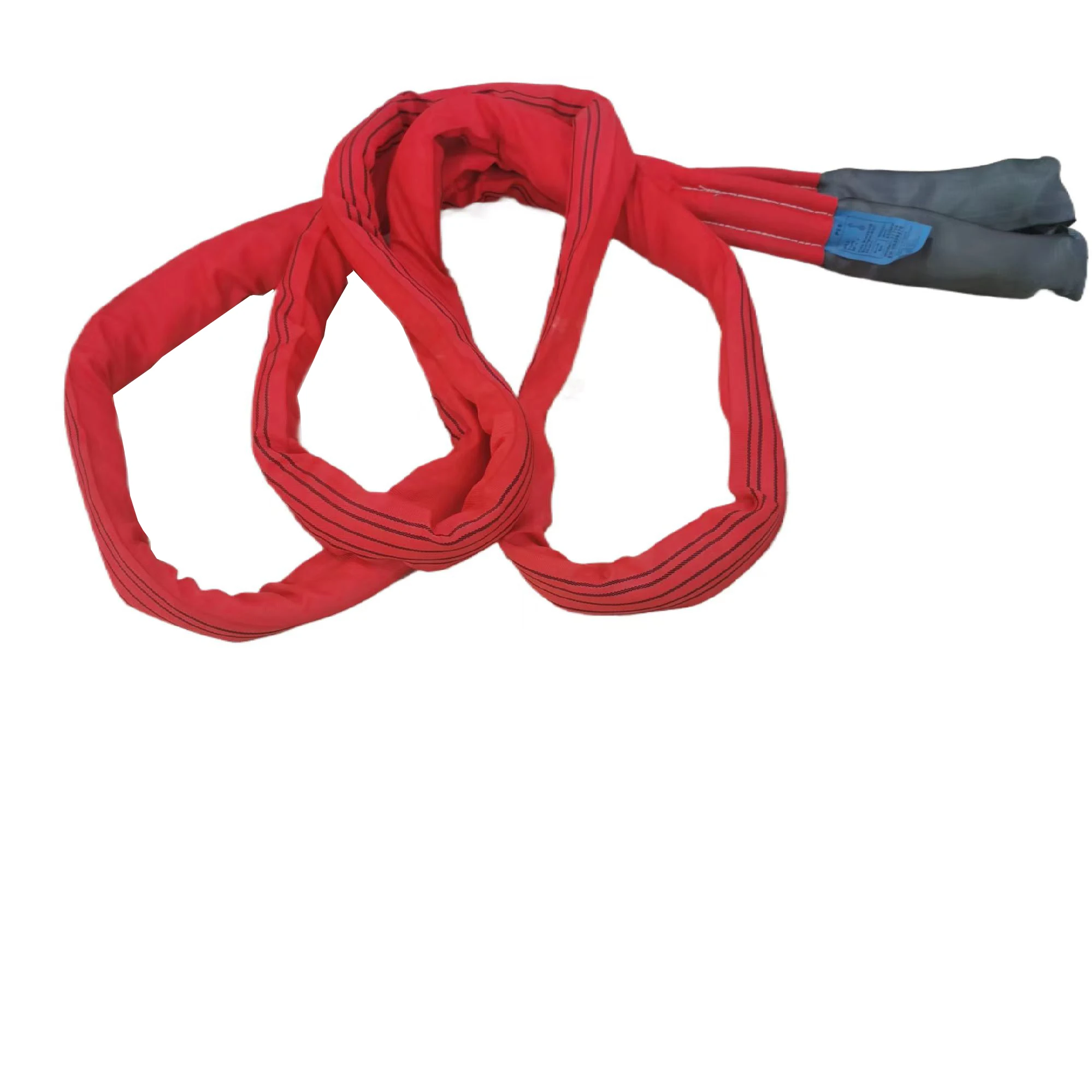 Red 5 Ton Round Slings Lifting Straps Crane Flat Lifting Blet Endless ...