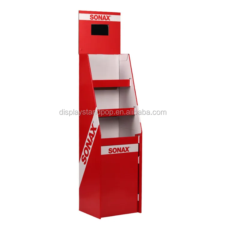 Supermarket Promotion Red Fsdu Corrugated Paper Floor Display Stand Lcd ...