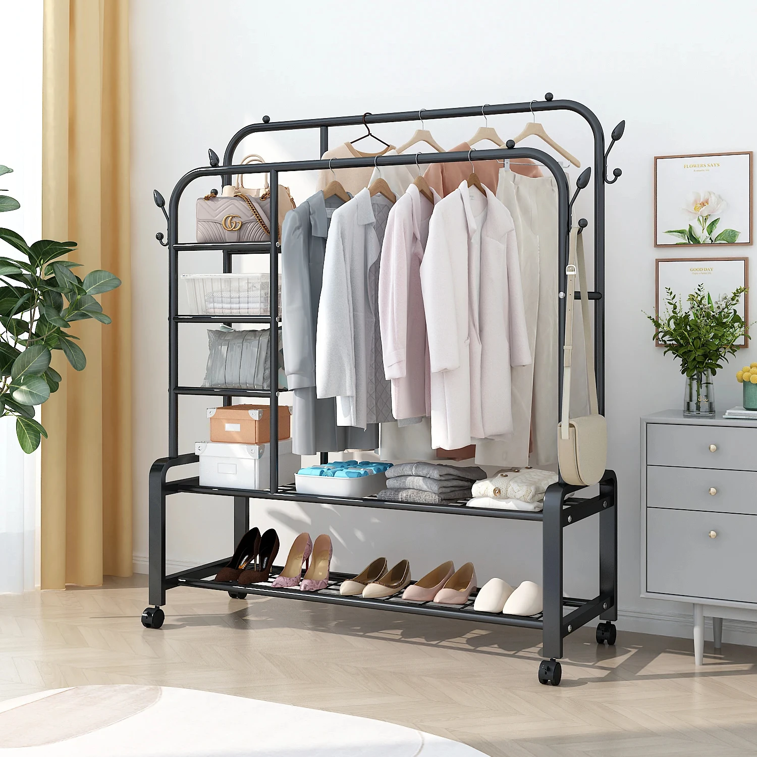 Modern Multifunctional Clothes Hanger Coat Rack Clothes Hat Rack Metal ...