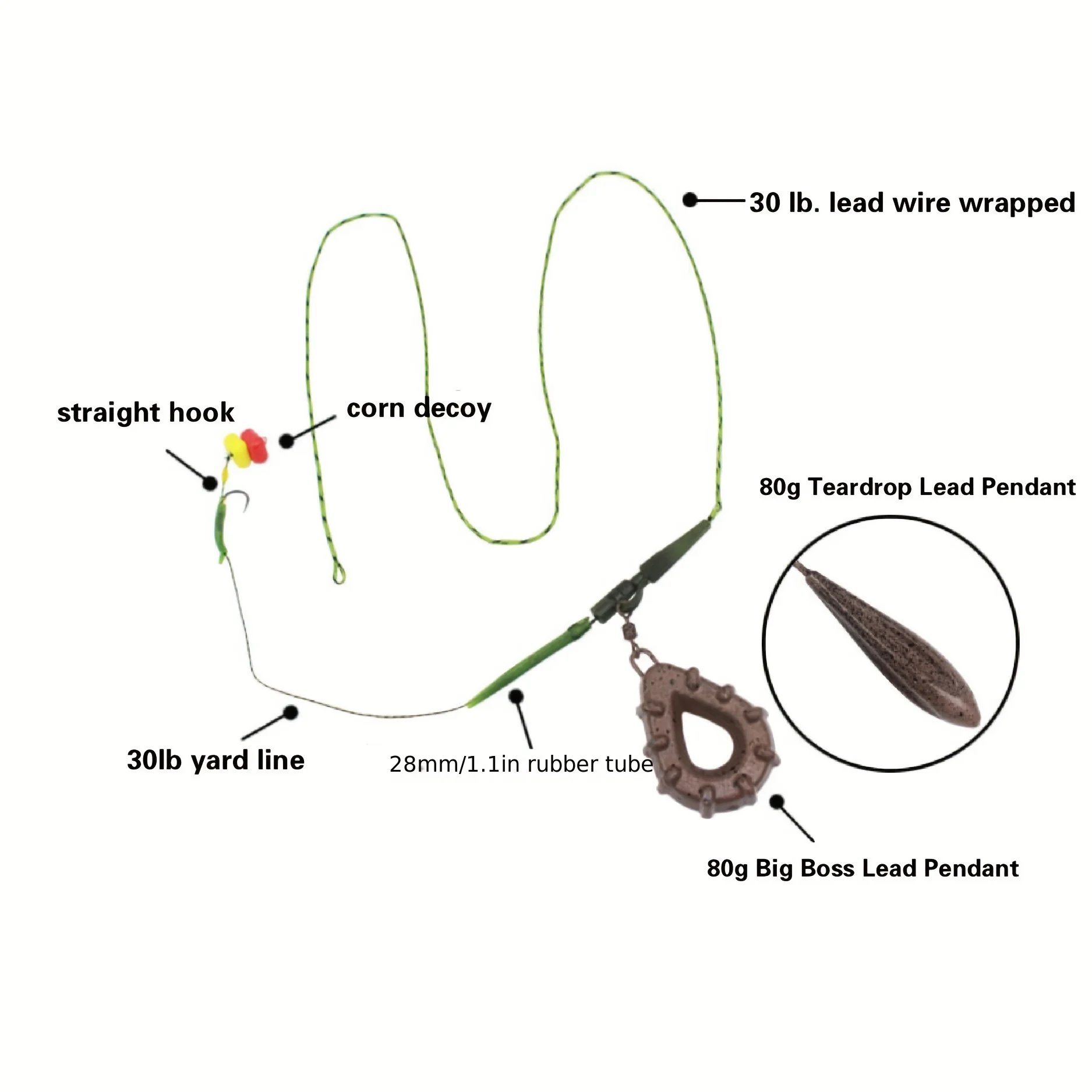 Carp Fishing Hair Rigs Ready Made Carp Fishing Hook Size #4/#6/#8 ...