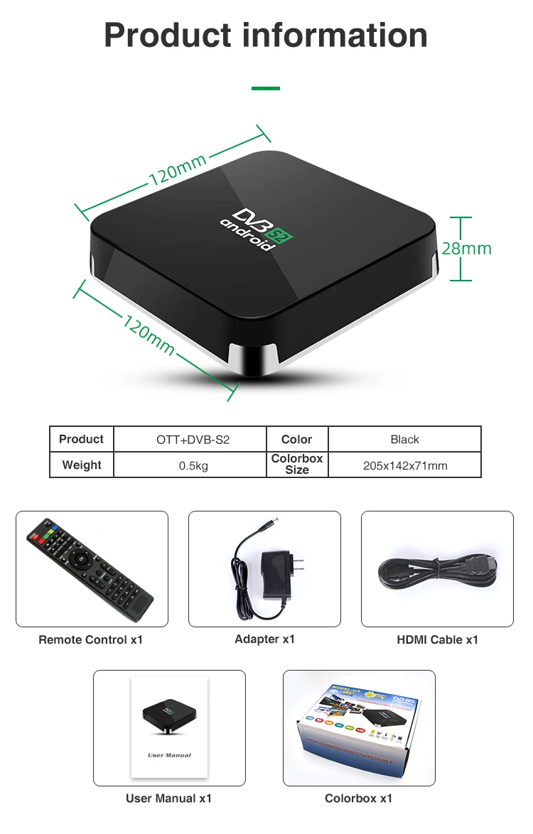 Ott Satellite Tv Receiver 4K Android and DVB S2 Smart Box
