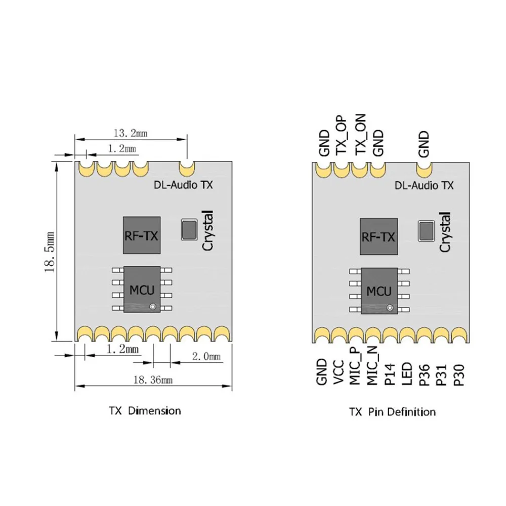 Taidacent UHF Transmitter Receiver Audio Stereo Module