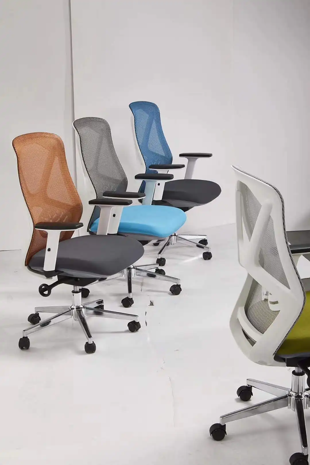 Modern New Design Mesh Office Chair White Frame Black Frame 3D Handril ...