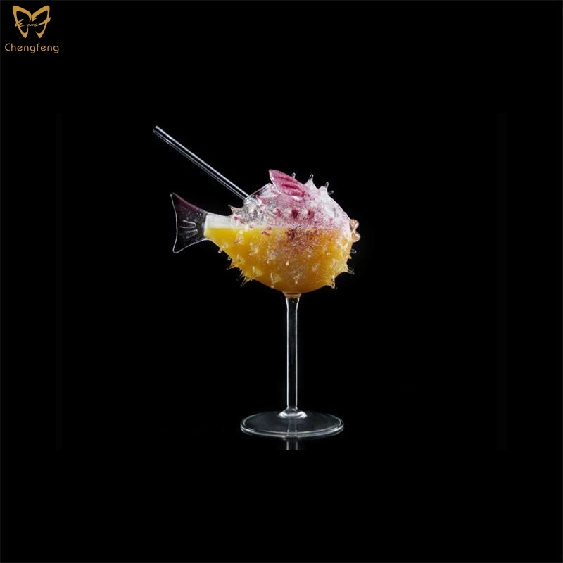 Unique Fugu Fish Blowfish Shaped Cocktail Glass,Wine Glasses For Bar ...