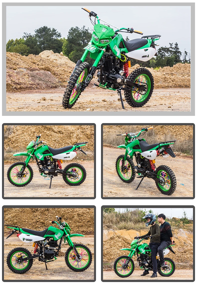 Gasoline 125cc Dirt Bike for Adults, Kick & Electric Start, Air-Cooled ...