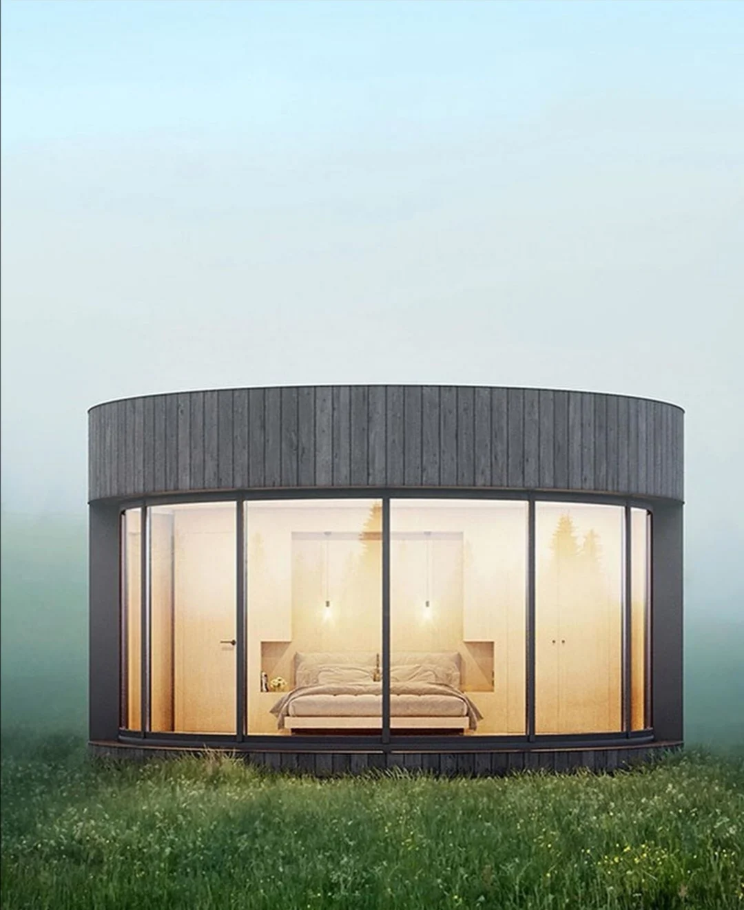 Prefab Round Design House Hotel Accommodation Movable Luxury