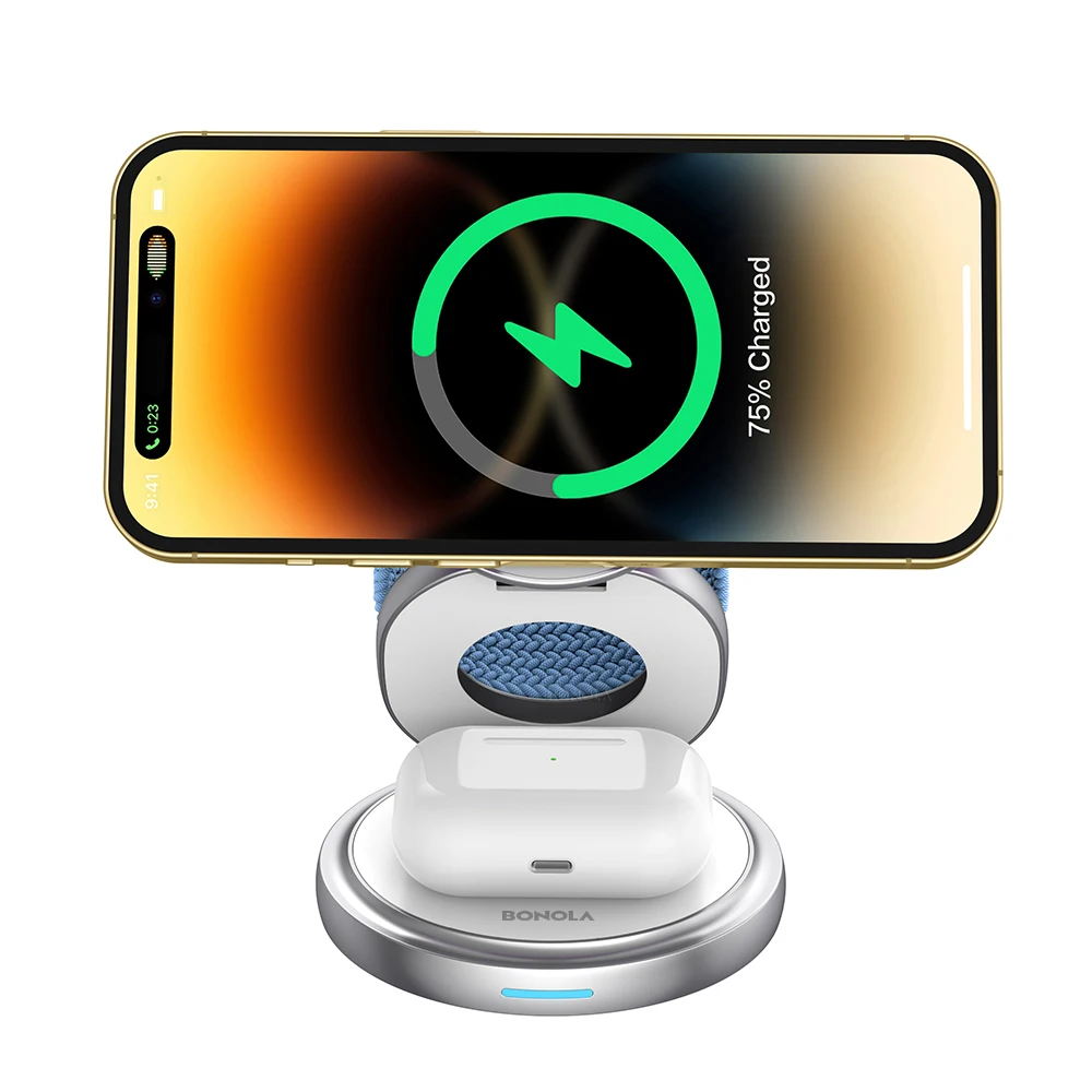 15w Wireless Charging Magnetic Wireless Chargers Metal Stand For Iphone ...