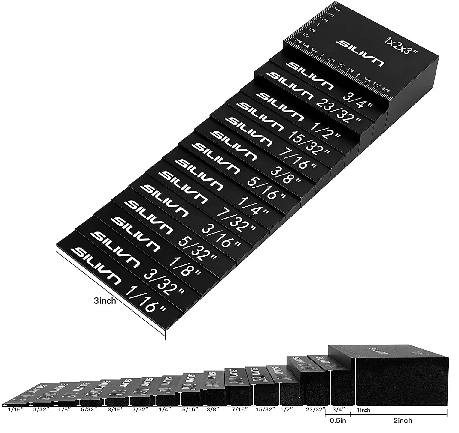15 PCS Aluminum Height Gauge Blocks for Precision Tools