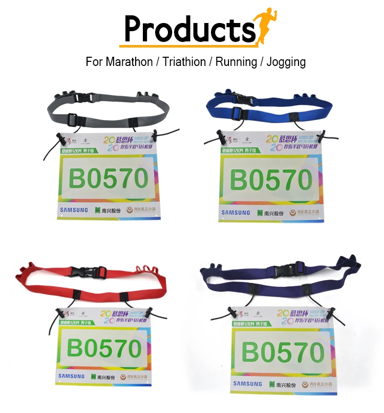 Custom Logo Sport Belt Bulk Triathlon Bib Holders Running Belt ...