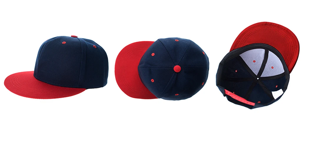 Adjustable Plain Two Tone Flat Bill Hiphop Hat Blank Snapbacks Baseball ...