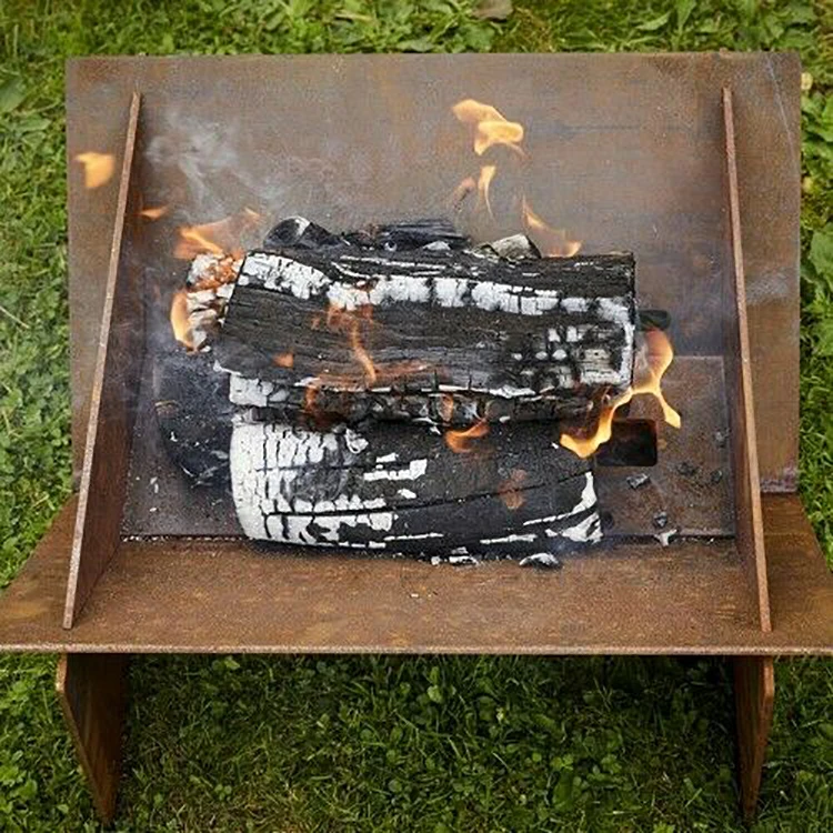 Detachable Camp Firepit Foldable Brazier Corten Steel