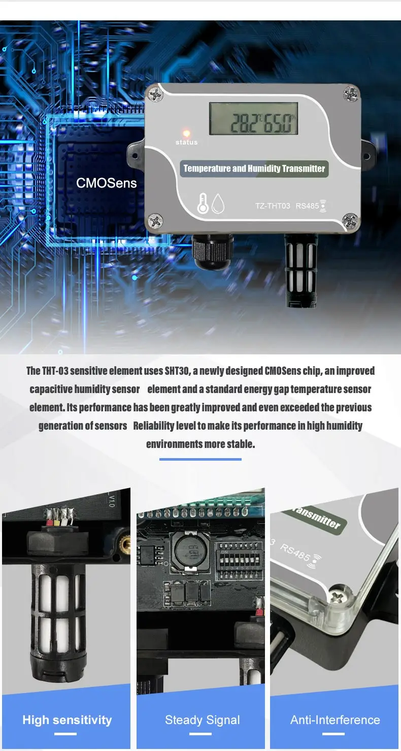 Rs485 Temperature Humidity Transmitter Industrial Temperature Sensor ...