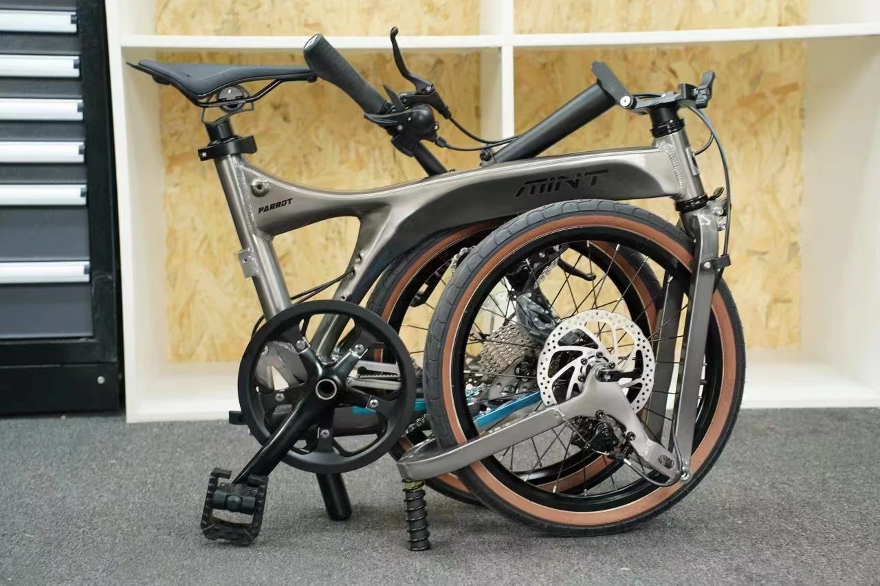 Mint Folding Bicycle 18-inch Disc Brake 9-speed Parrot Mini Folding ...