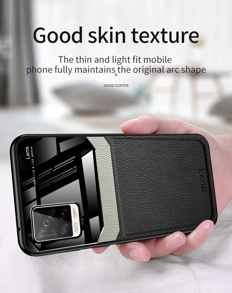 Matte Design Shockproof Pc Grained Leather Back Cover Cell Phone Case ...