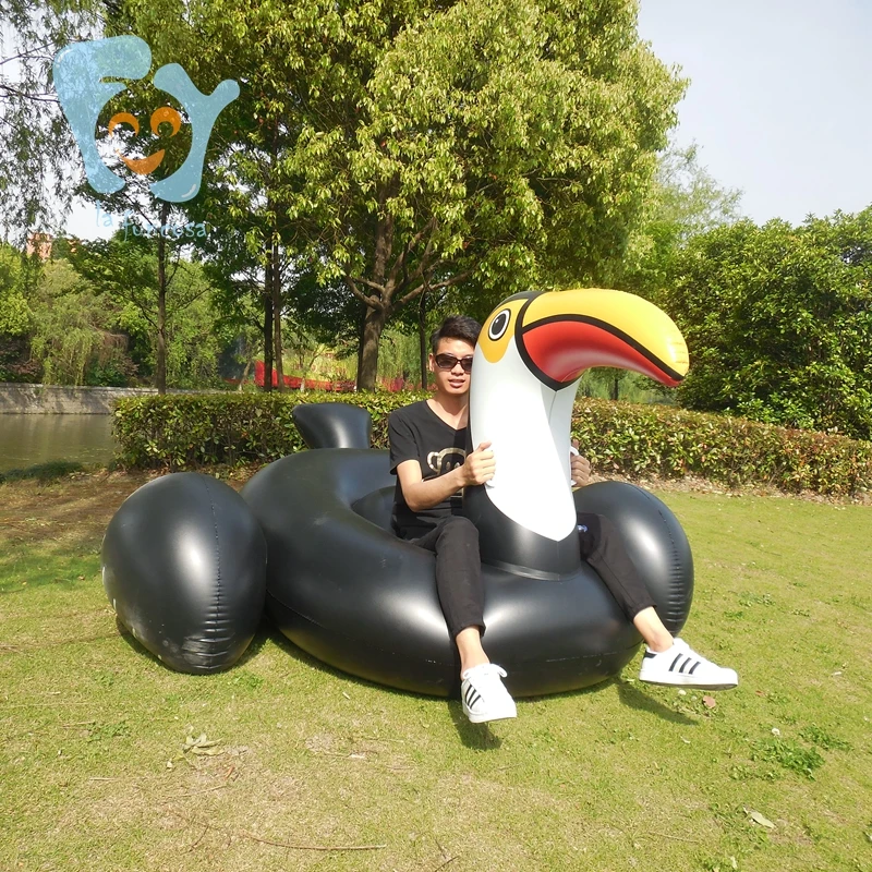 Adult Inflatable Rideable Bird Float - Black Toucan Pool Float