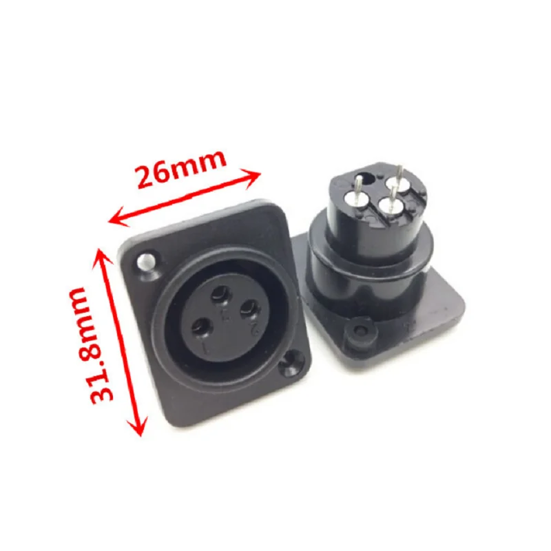 Plastic Shell Panel Mount 3 Pin Female Xlr Chassis Connector - Buy 3 ...
