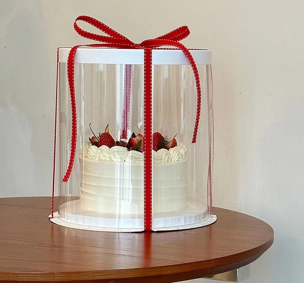 Wholesale Tall Clear Round Multicolor Cake Box Clear Plastic 6/8/10 ...