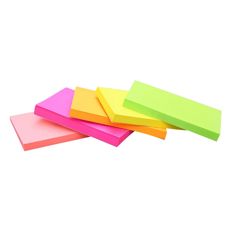 100 Sheets 3x5 75x125 5 Assorted Neon Colors Rainbow Fluorescent Paper ...