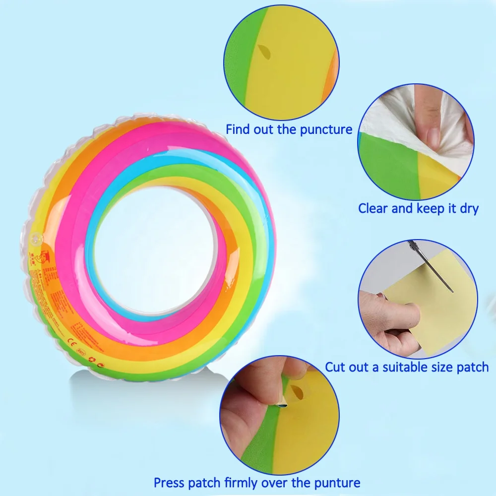 Rainbow Colorful Inflatable Water Pool Float Swim Ring Toy for Adults ...