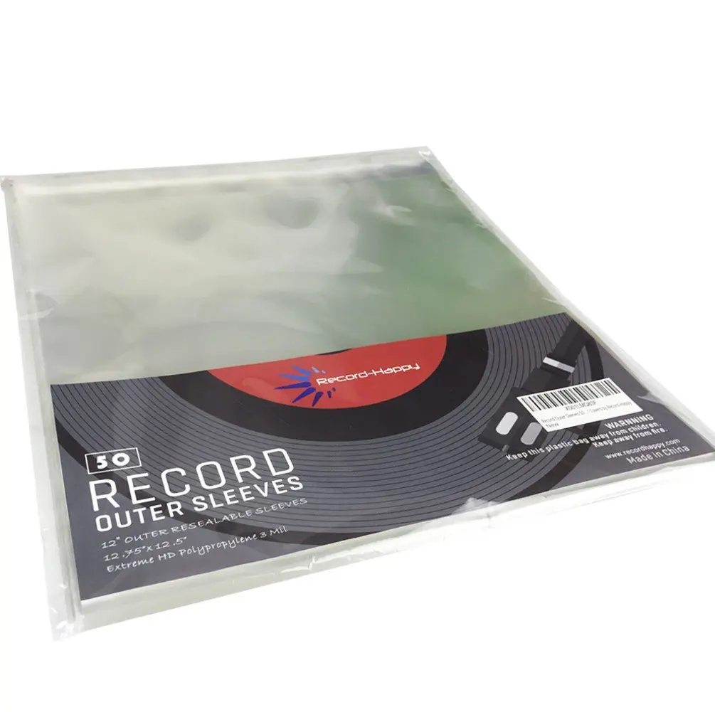 Vinyl Thick Clear Covers Poly Plastic Outer Sleeves 12 Record Player ...