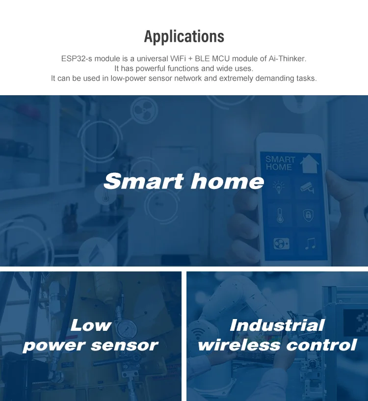Ai-Thinker IOT 장치 모듈 ESP32 IC 칩 WIFI 블루투스 BLE 비콘 모듈 ESP32-S Arduino| Alibaba.com