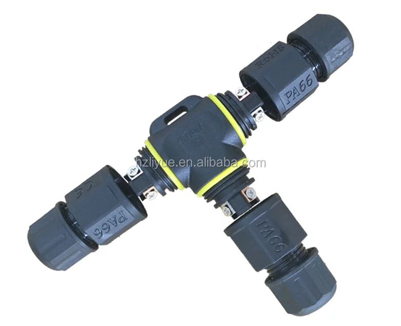 T Shaped IP67 Male Waterproof Wiring Connector 20A OEM | Wholesale