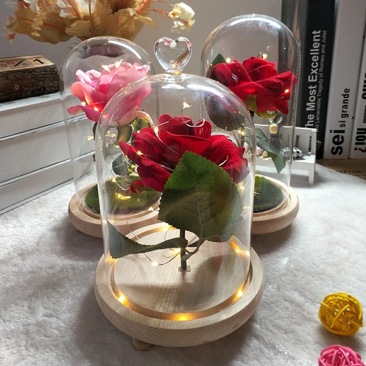 Wholesale Glass Domes With Led Light For Flower Home Decoration - Buy ...