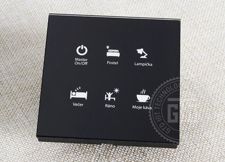 6 Button 12V DC RS485 Modbus Protocol Smart Hotel Light Touch Switch