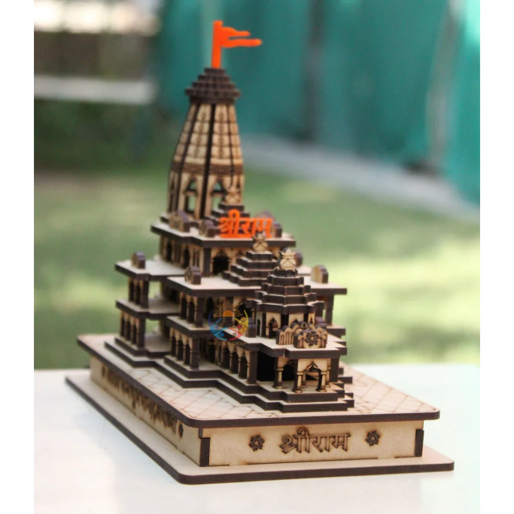 MDF Ram Mandir - Ayodhya 3D Model Temple for Decorative Purposes
