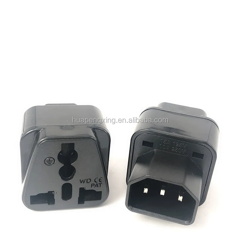 Universal Socket UPS/PDU IEC-C14 Male 3 Prong Adapter