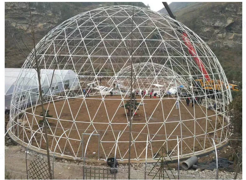 Custom Outdoor Luxury Geodesic Dome Tent With Glass Door/ Bathroom ...