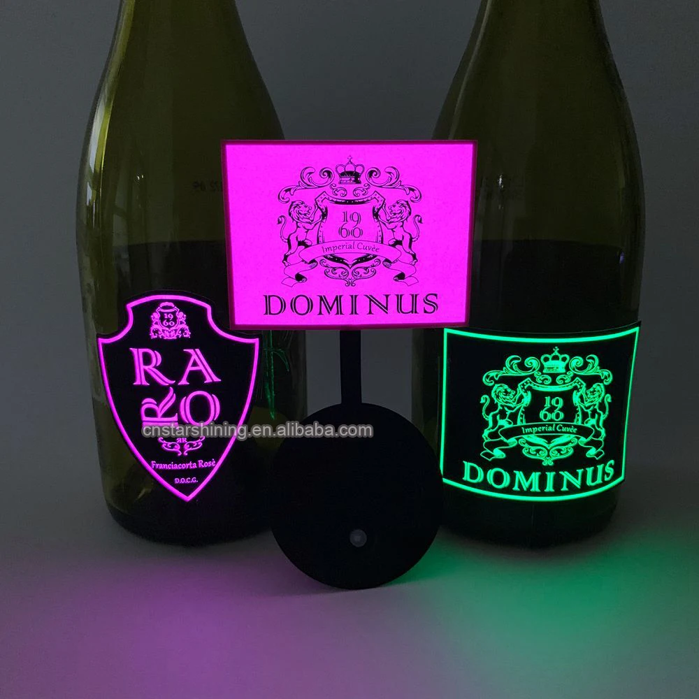 Oem Waterproof Led Sticker El Wine Label Led Wine Bottle Sticker Glow ...