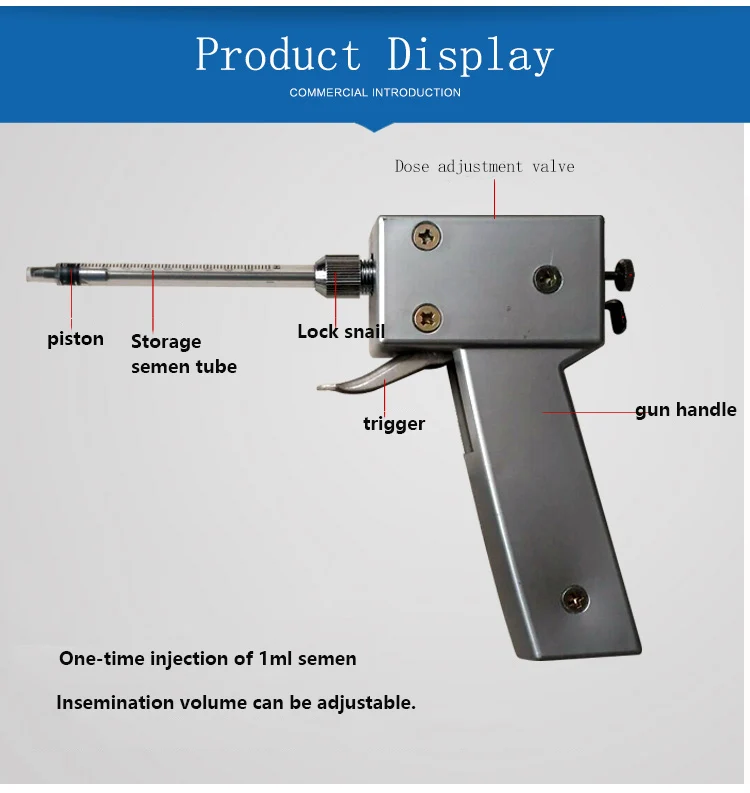 Chicken Ai Gun Poultry Artificial Insemination Gun Poultry Semen Straw ...