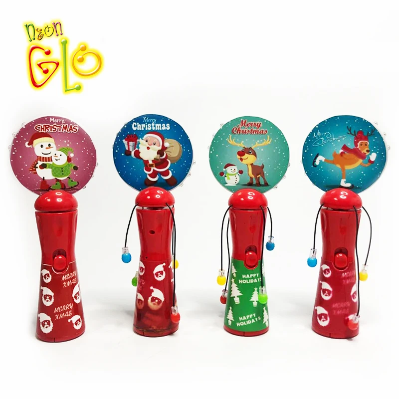 Christmas Design LED Flashing Light Spinner Wand Toy for Kids