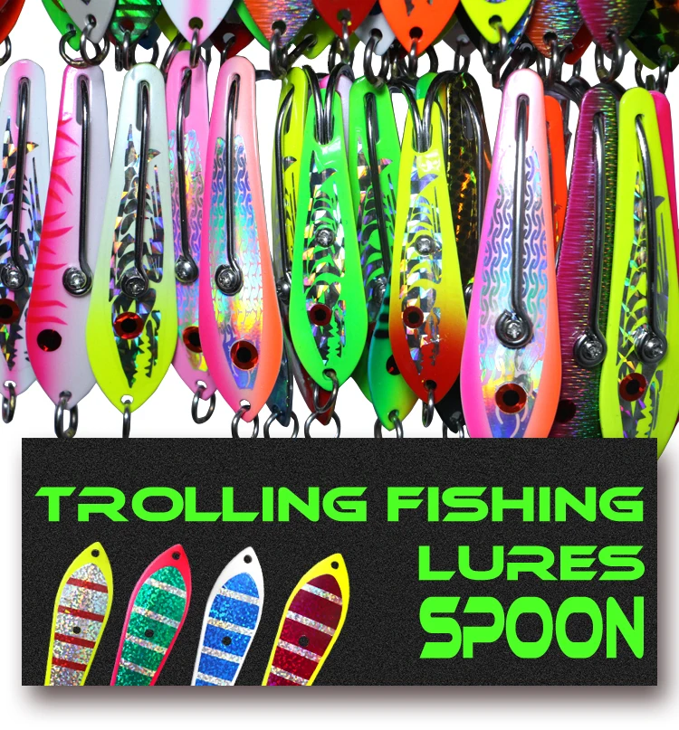 Hot Sale Sea Fishing Trolling Spoon All Metal Lure Stainless Steel Boat ...