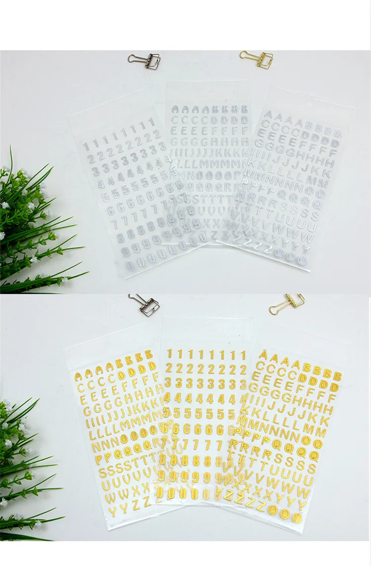 Strong Self Adhesive Gold Foil Paper Number Alphabet Sticker Paper ...