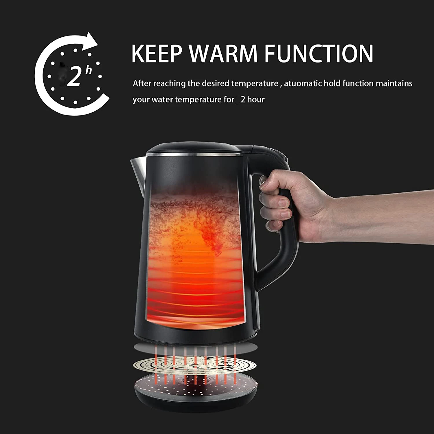 Smart Electric Kettle with Touch Screen Control & Keep Warm